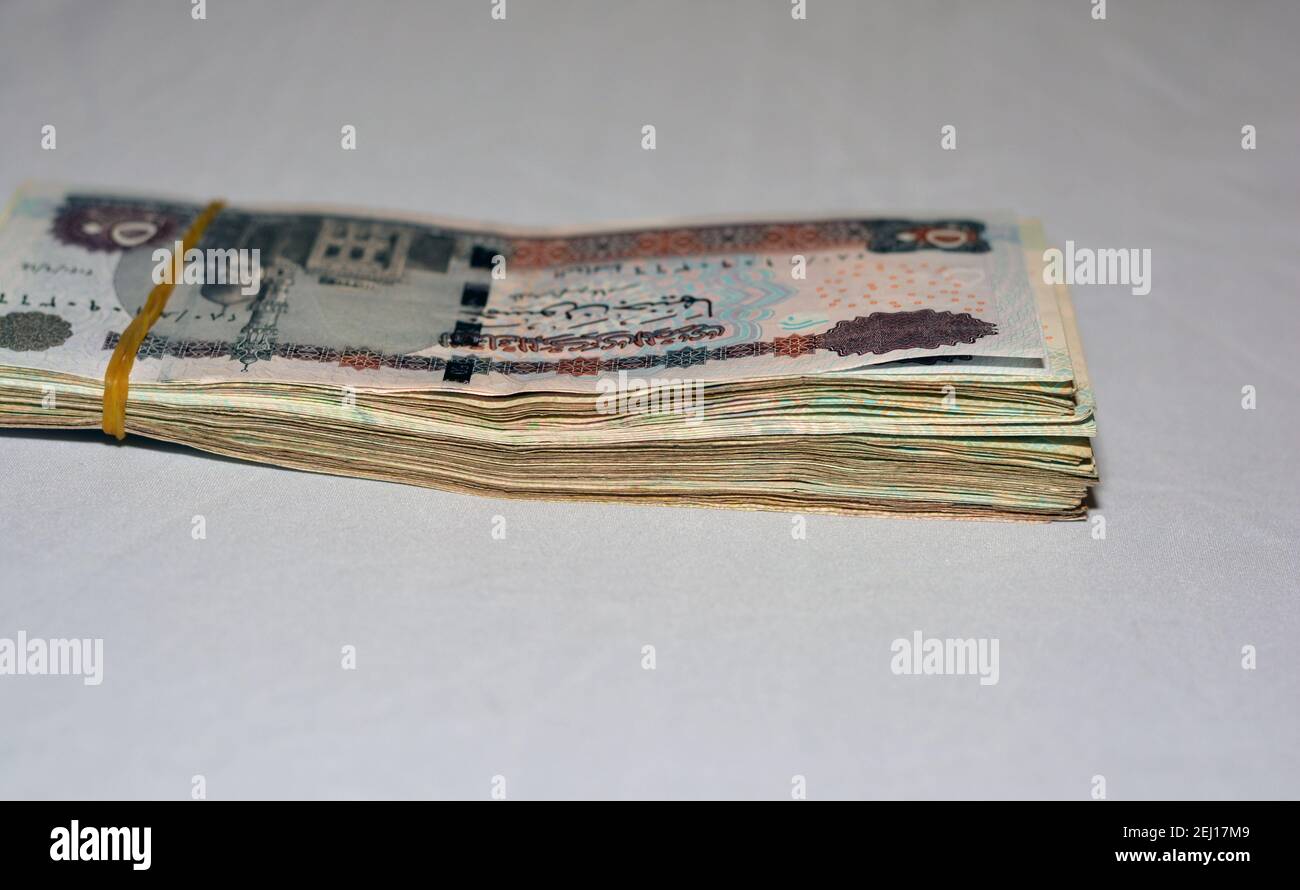 Egyptian money background , stack of Egyptian banknote,. Egypt currency ...