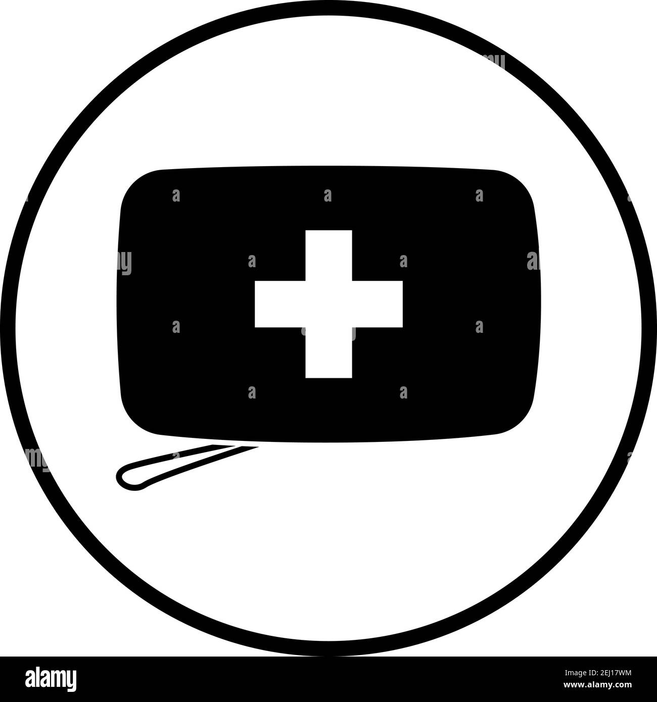 Alpinist First Aid Kit Icon. Thin Circle Stencil Design. Vector ...