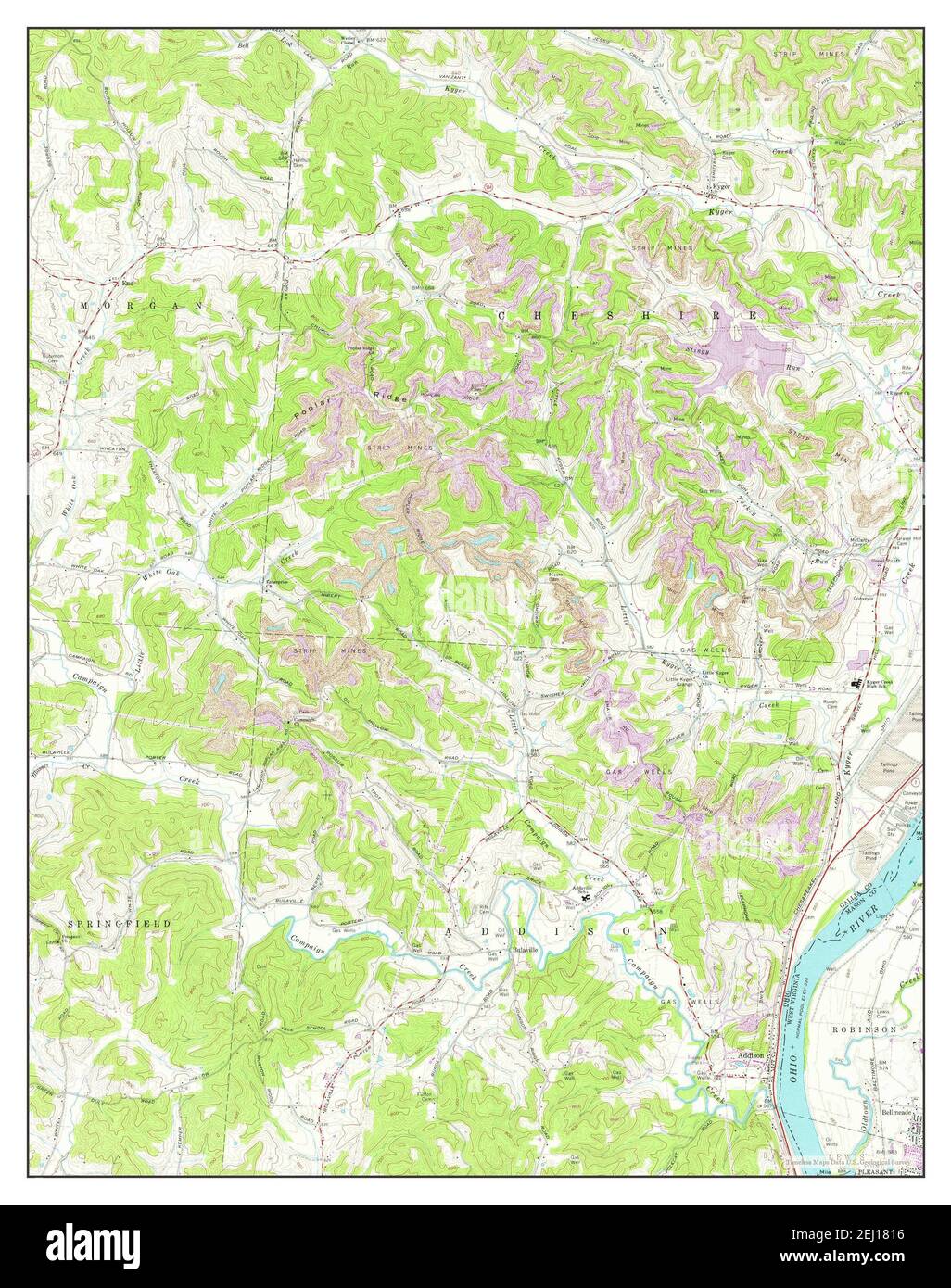 Addison, Ohio, map 1960, 1:24000, United States of America by Timeless ...