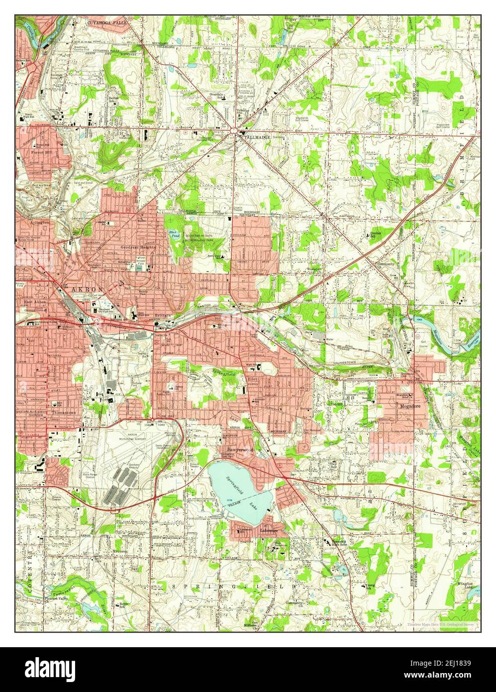 Akron East, Ohio, map 1958, 1:24000, United States of America by ...