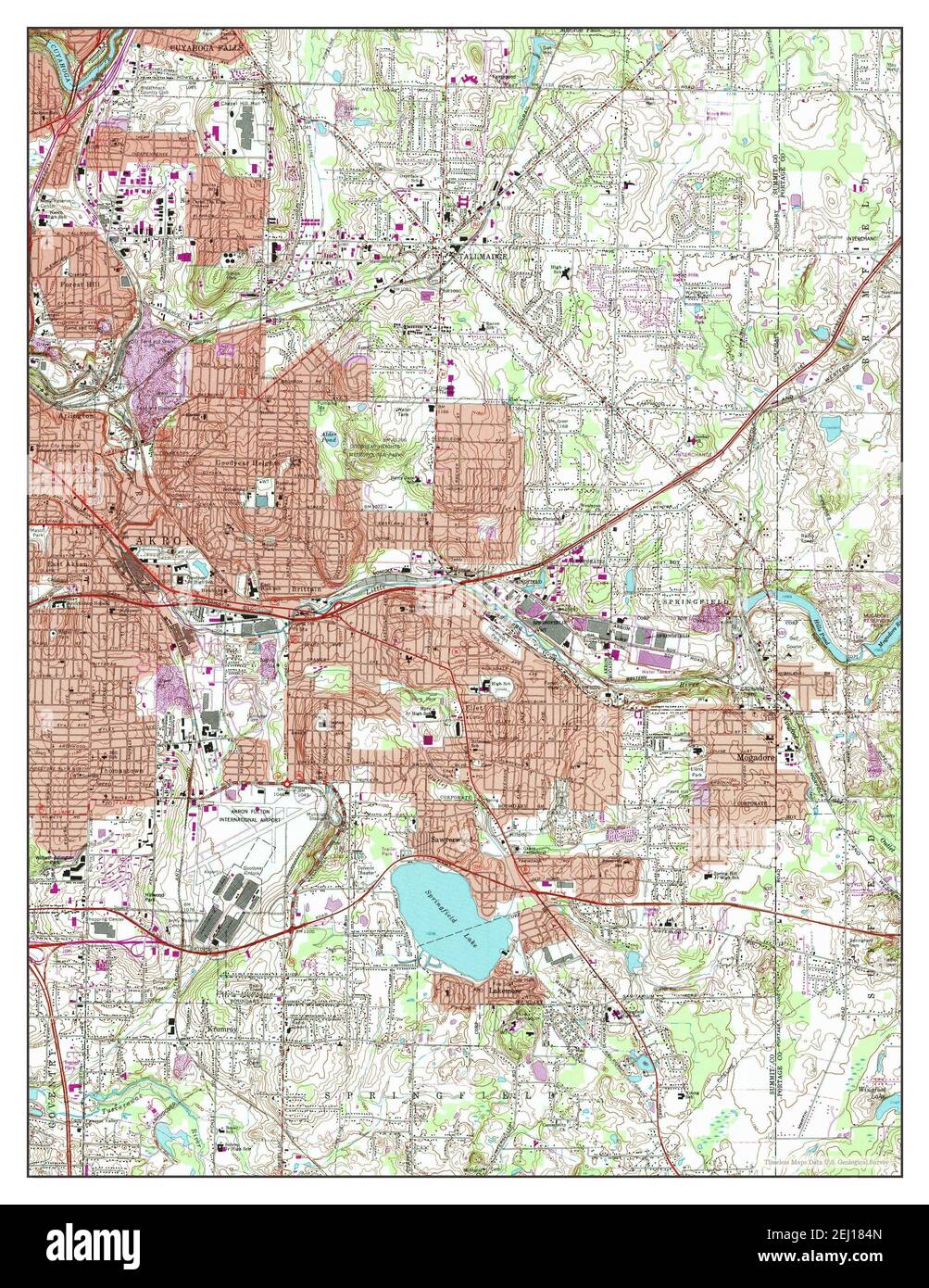 Vintage map of akron hi-res stock photography and images - Alamy