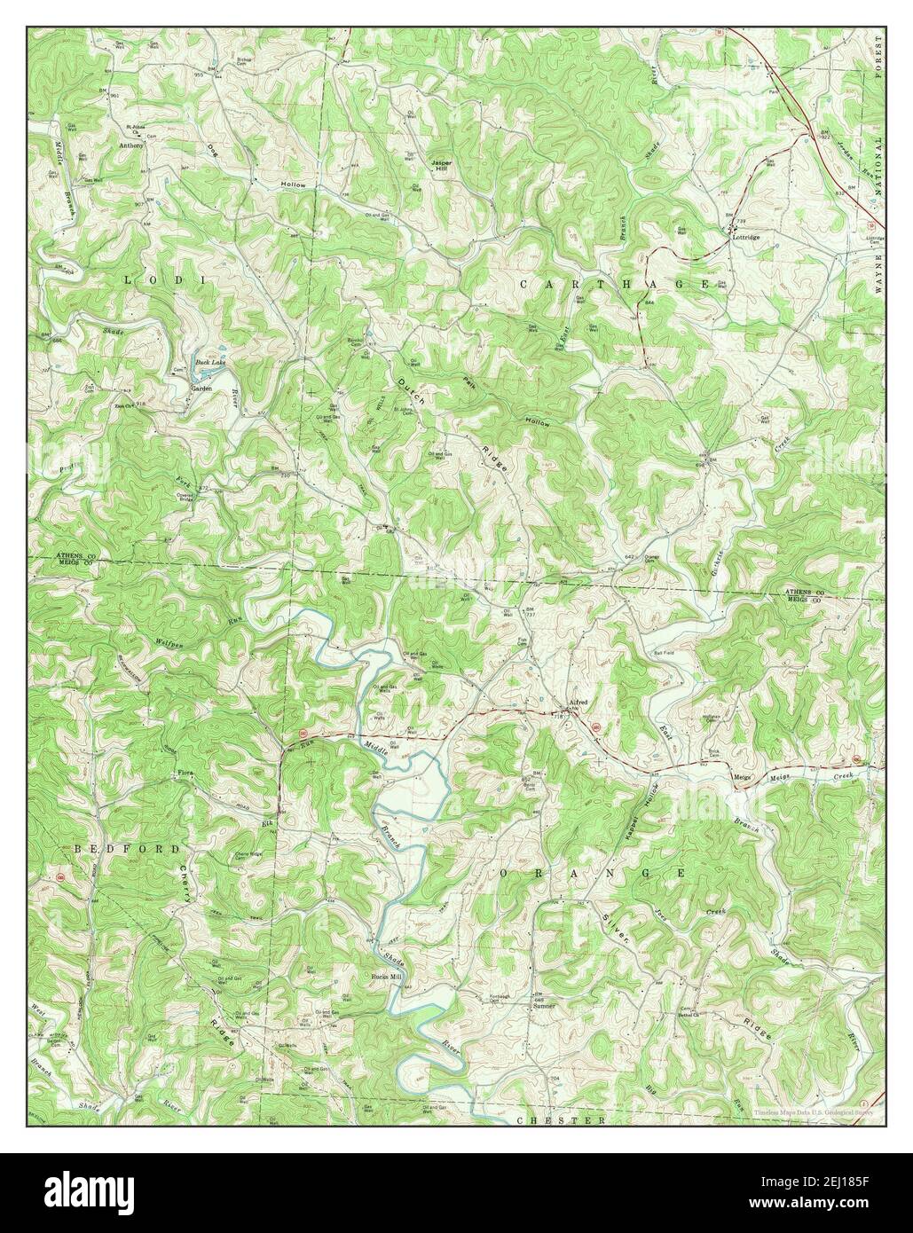 Alfred, Ohio, map 1960, 1:24000, United States of America by Timeless ...
