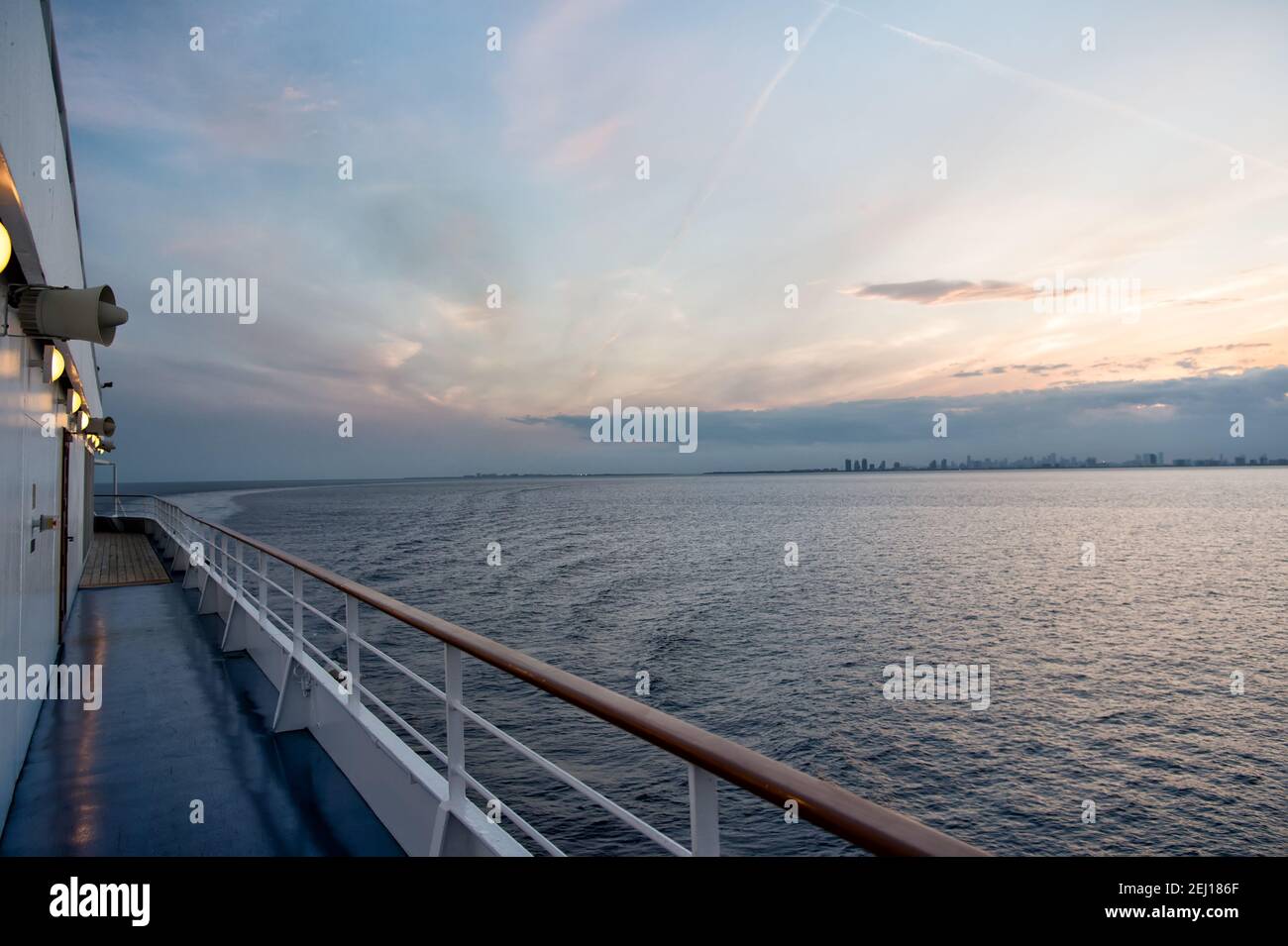 Ocean view from cruise ship at the evening Stock Photo - Alamy