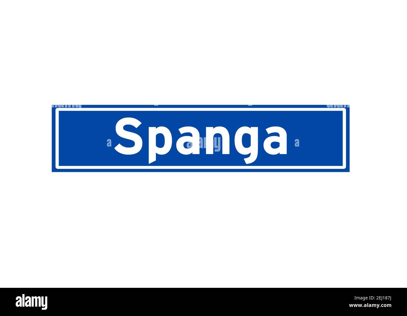 Spanga isolated Dutch place name sign. City sign from the Netherlands ...