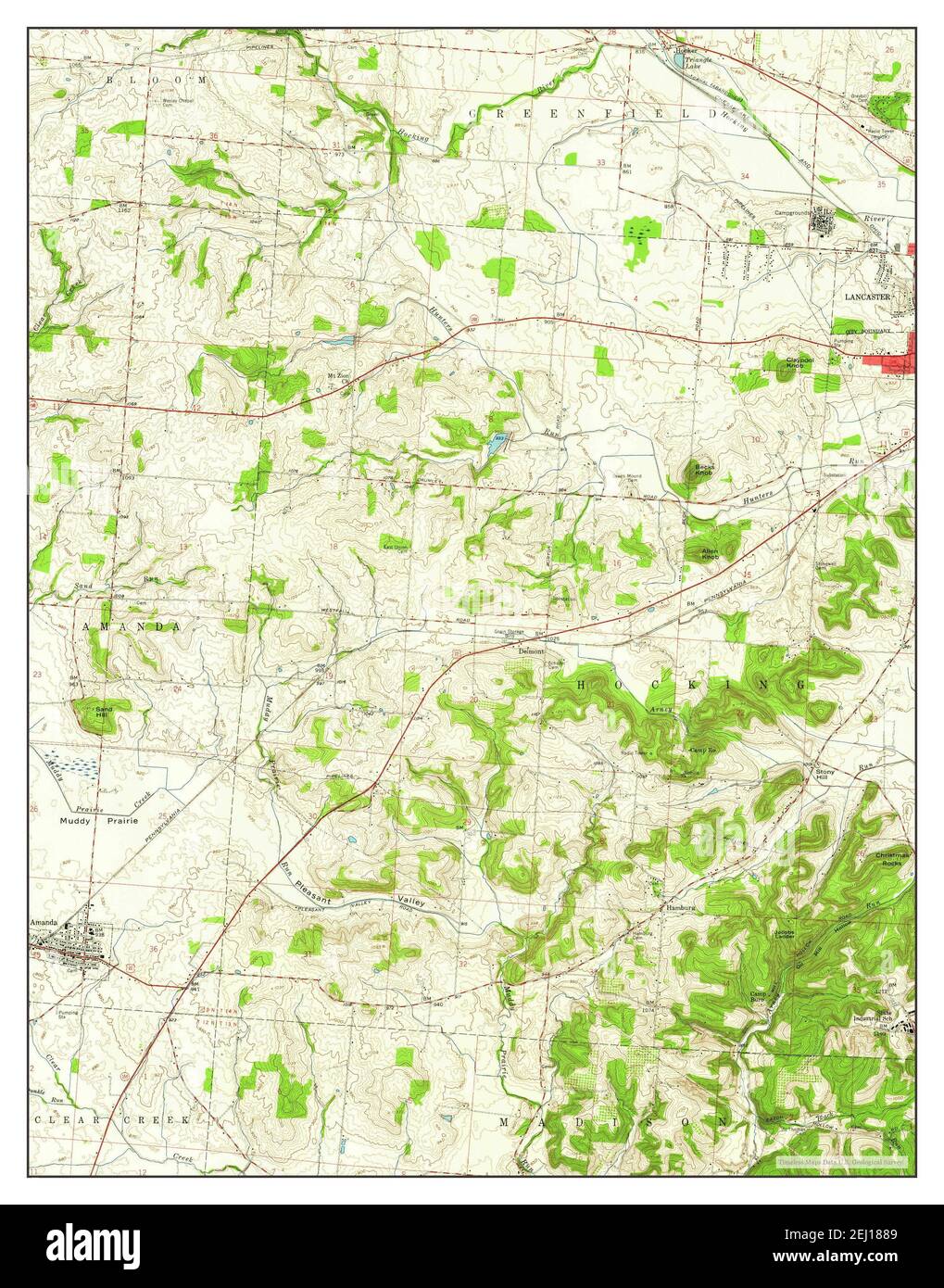 Amanda, Ohio, map 1958, 1:24000, United States of America by Timeless ...