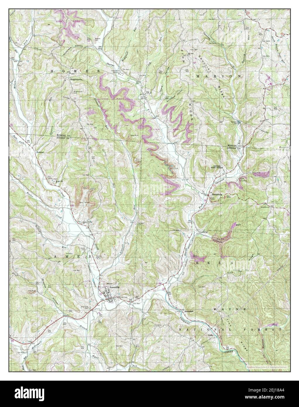 Amesville, Ohio, map 1994, 1:24000, United States of America by ...