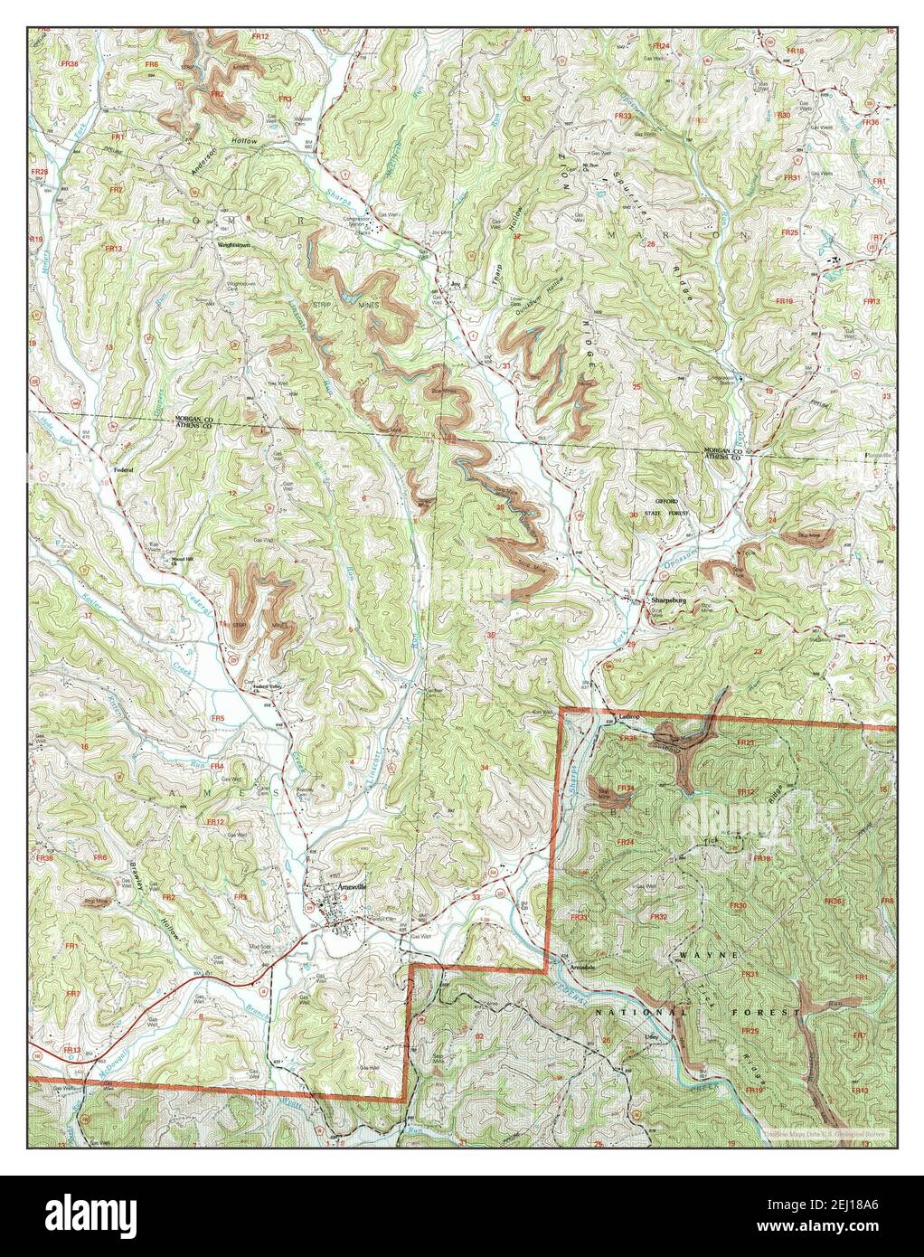 Amesville, Ohio, map 2002, 1:24000, United States of America by ...