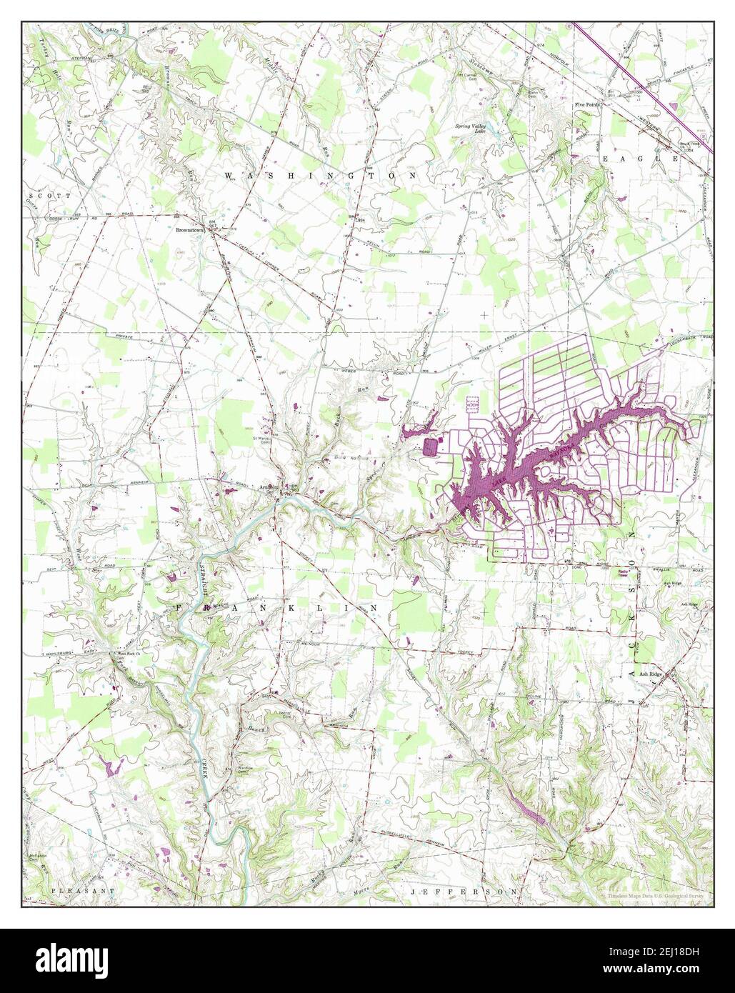 Ash Ridge, Ohio, map 1961, 1:24000, United States of America by ...