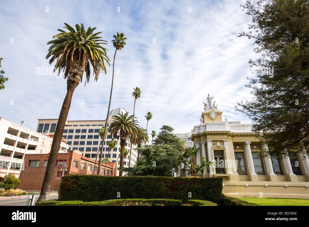 Daytime view of the historic skyline of downtown Riverside, California ...