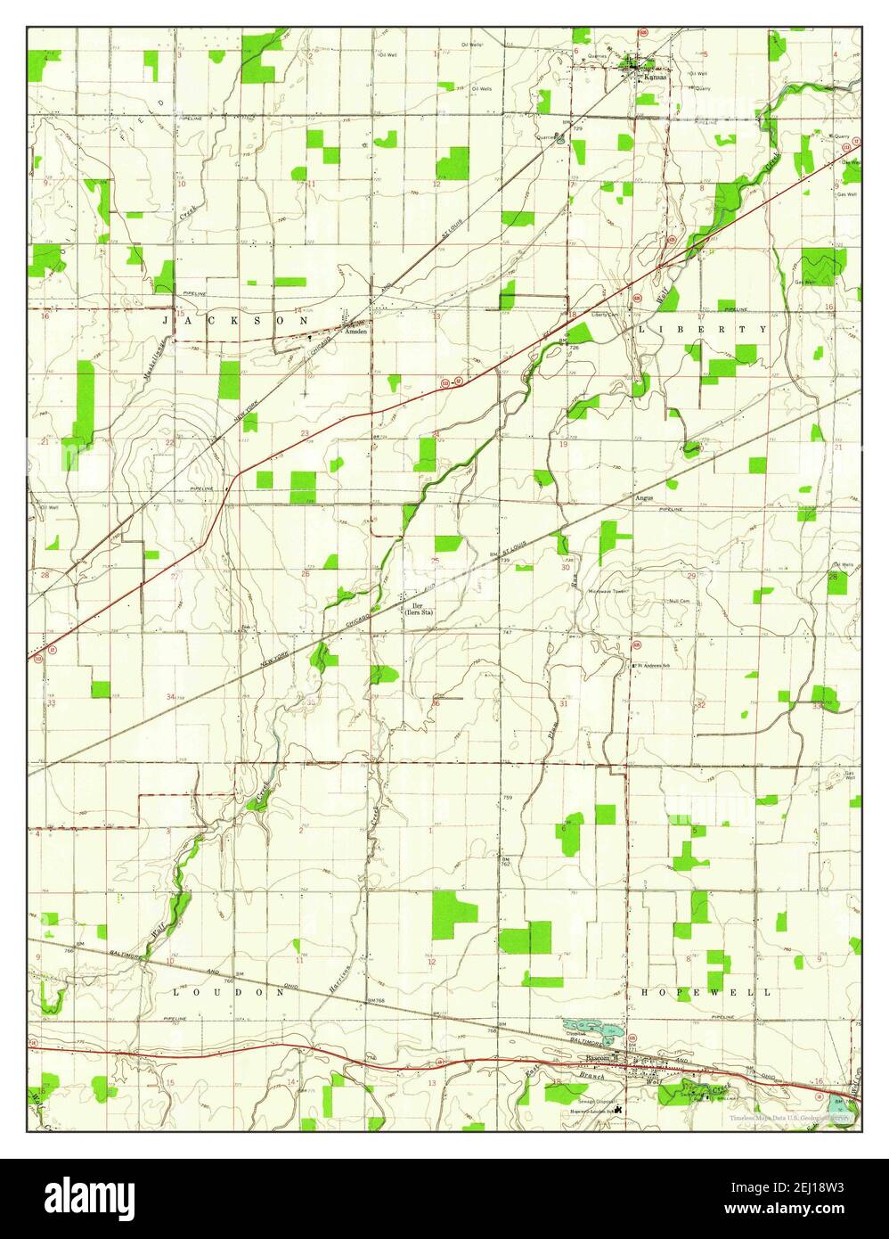 Bascom, Ohio, map 1960, 1:24000, United States of America by Timeless ...