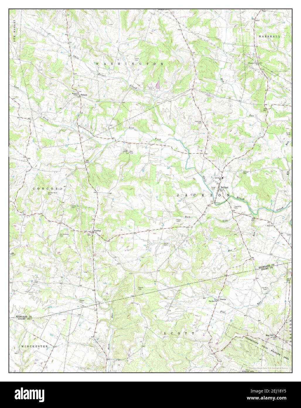 Belfast, Ohio, map 1961, 1:24000, United States of America by Timeless ...
