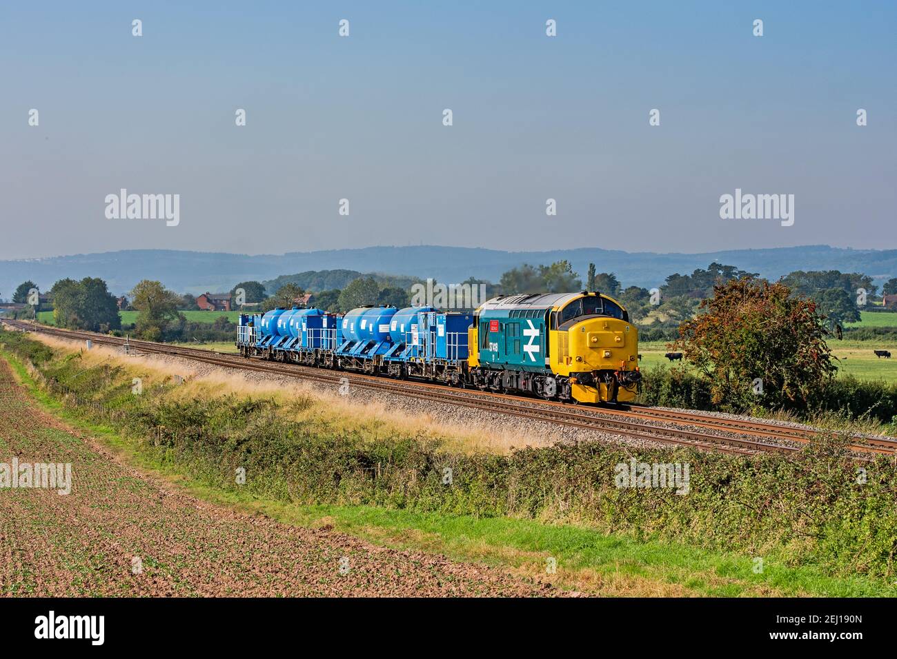37418 travels through the Gloucestershire countryside at Churcham with ...