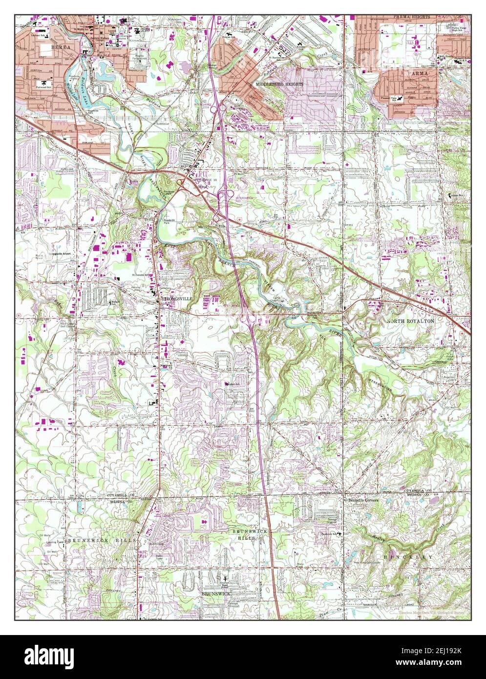 Berea, Ohio, map 1963, 1:24000, United States of America by Timeless ...