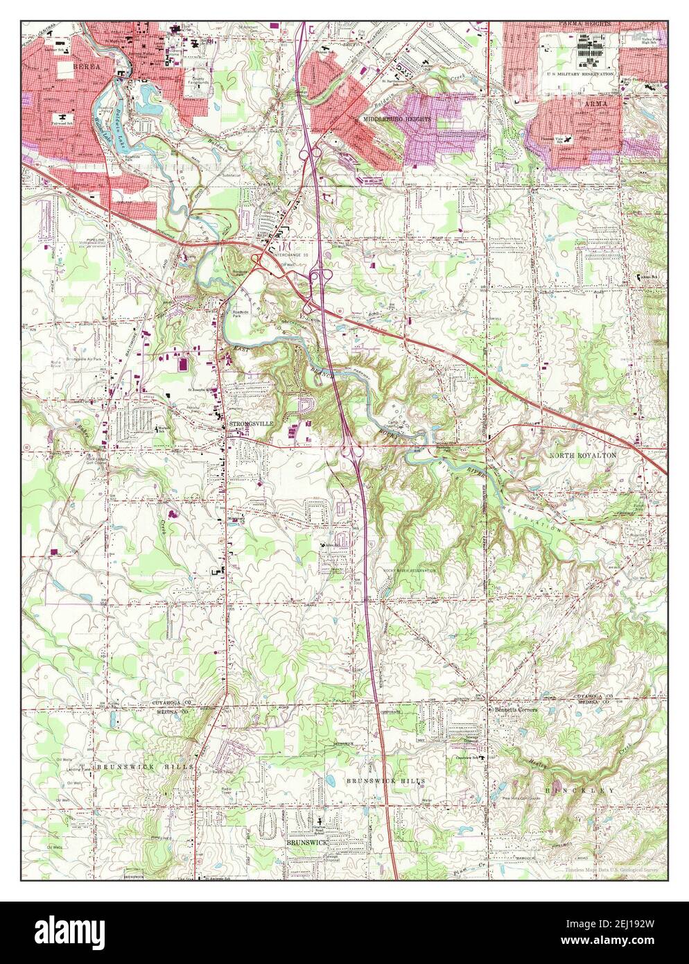 Berea, Ohio, map 1963, 1:24000, United States of America by Timeless ...