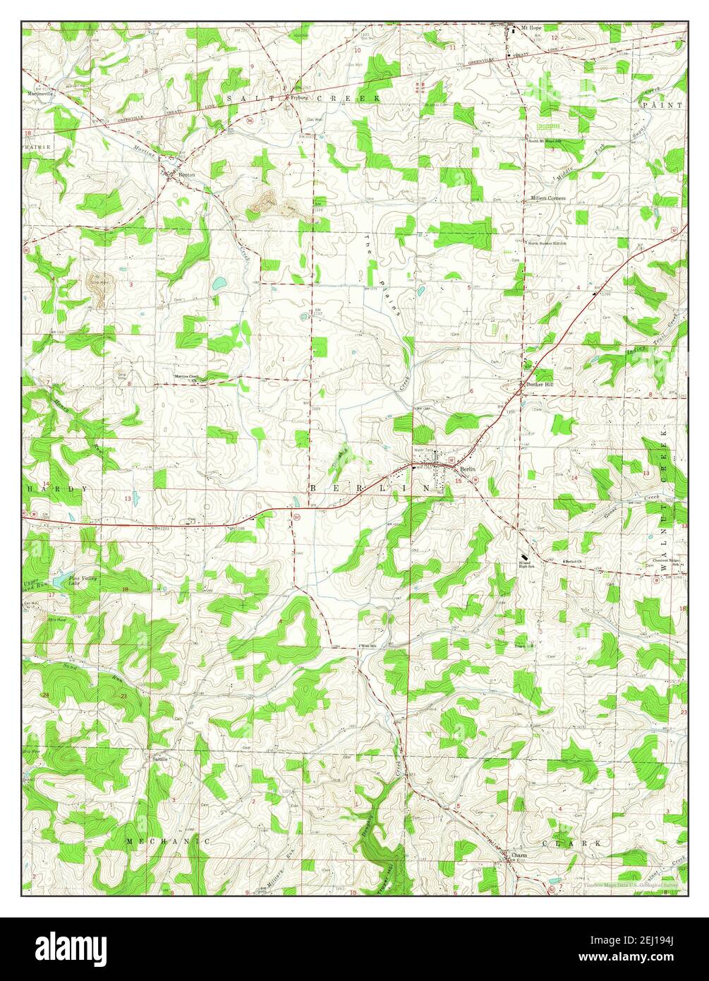 Berlin, Ohio, map 1962, 1:24000, United States of America by Timeless ...