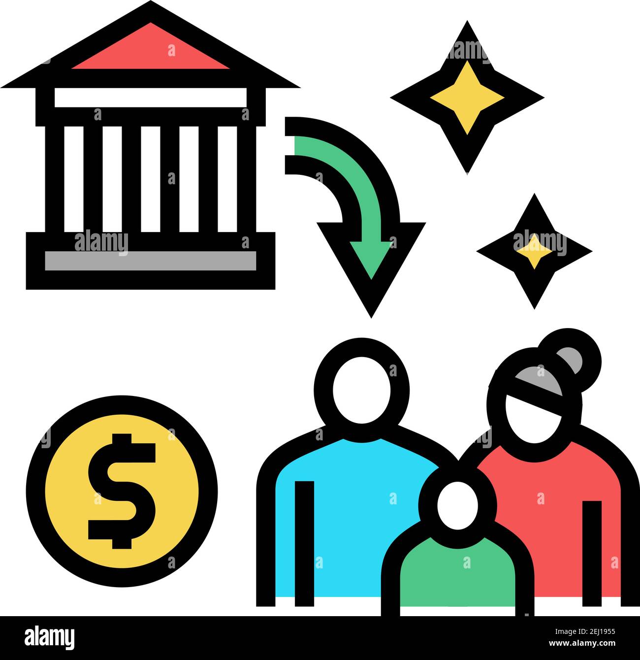 social benefits color icon vector illustration Stock Vector Image & Art ...