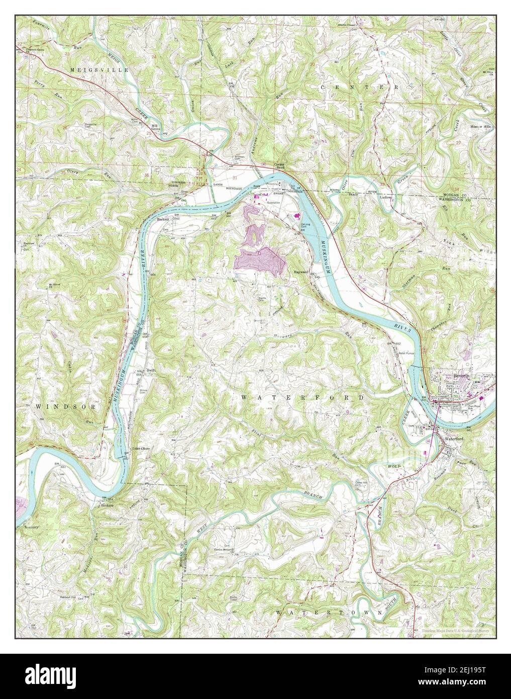 Map of beverly ohio Cut Out Stock Images & Pictures - Alamy