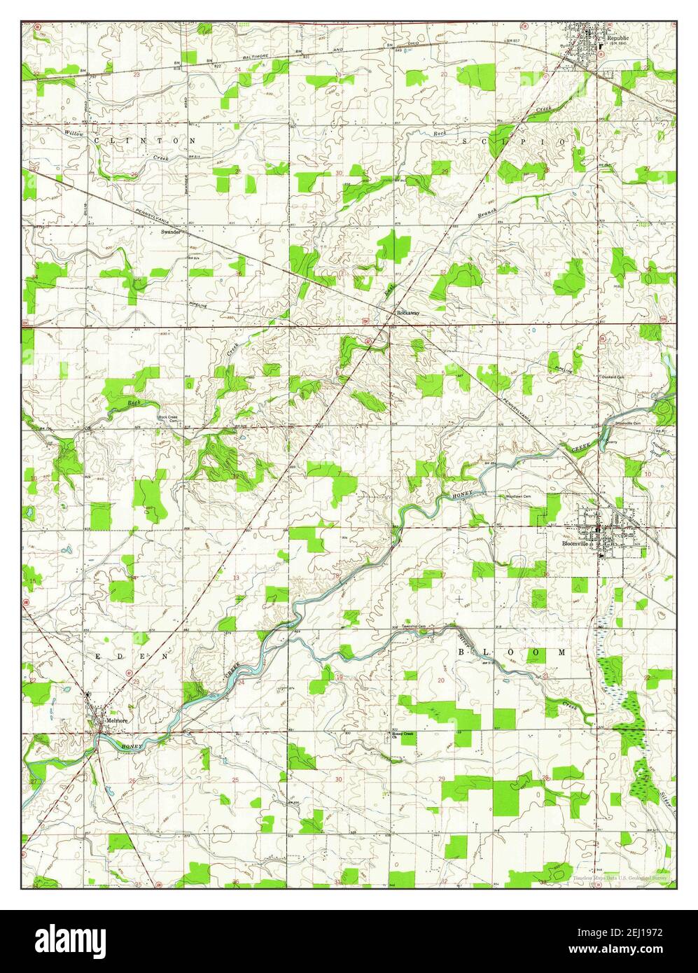 Bloomville, Ohio, map 1960, 1:24000, United States of America by ...