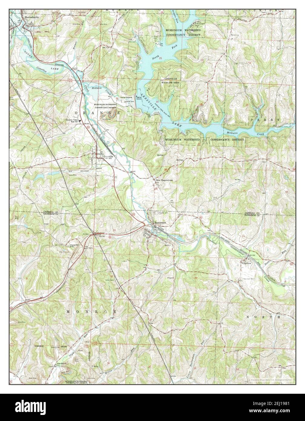 Bowerston, Ohio, map 1961, 1:24000, United States of America by ...