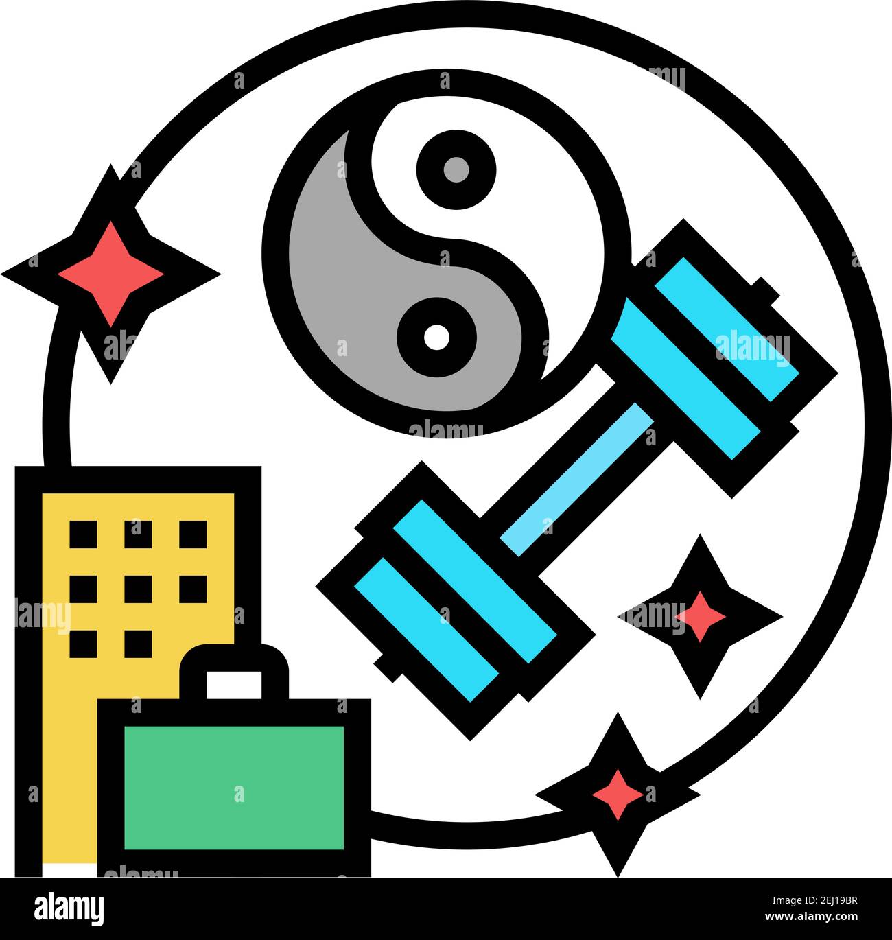 keeping fit and health benefits color icon vector illustration Stock ...