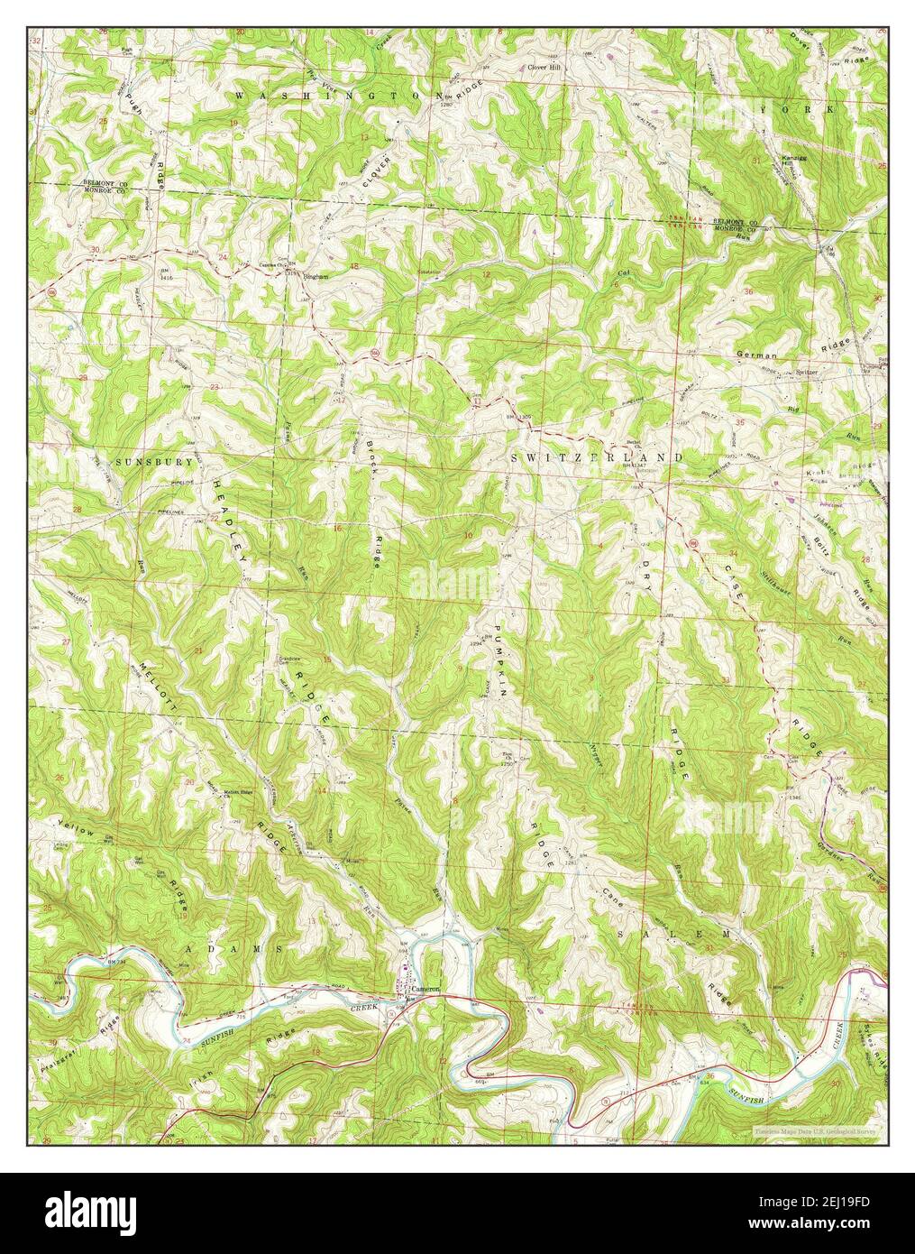 Cameron, Ohio, map 1960, 1:24000, United States of America by Timeless ...