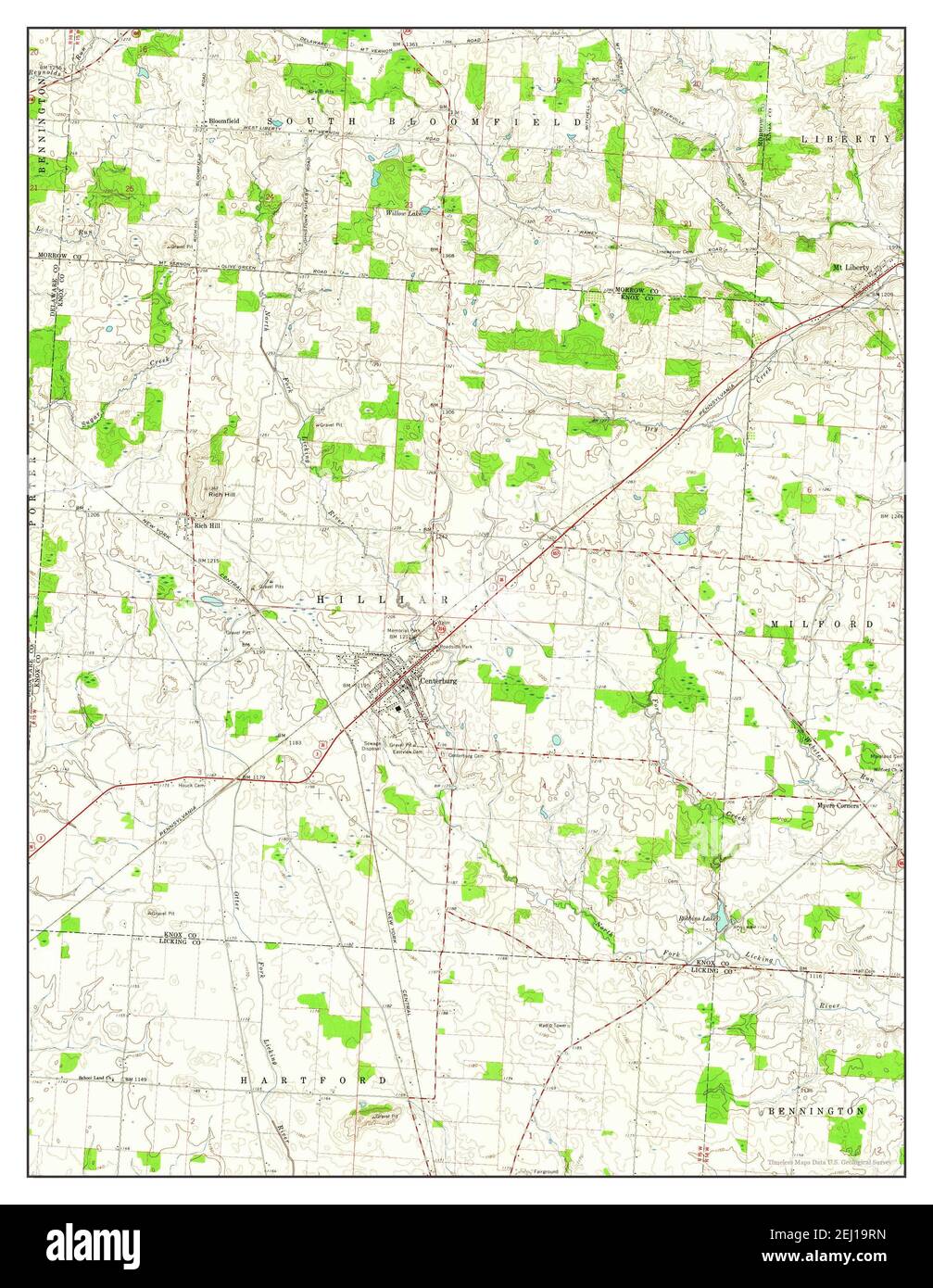 Centerburg, Ohio, map 1961, 1:24000, United States of America by ...