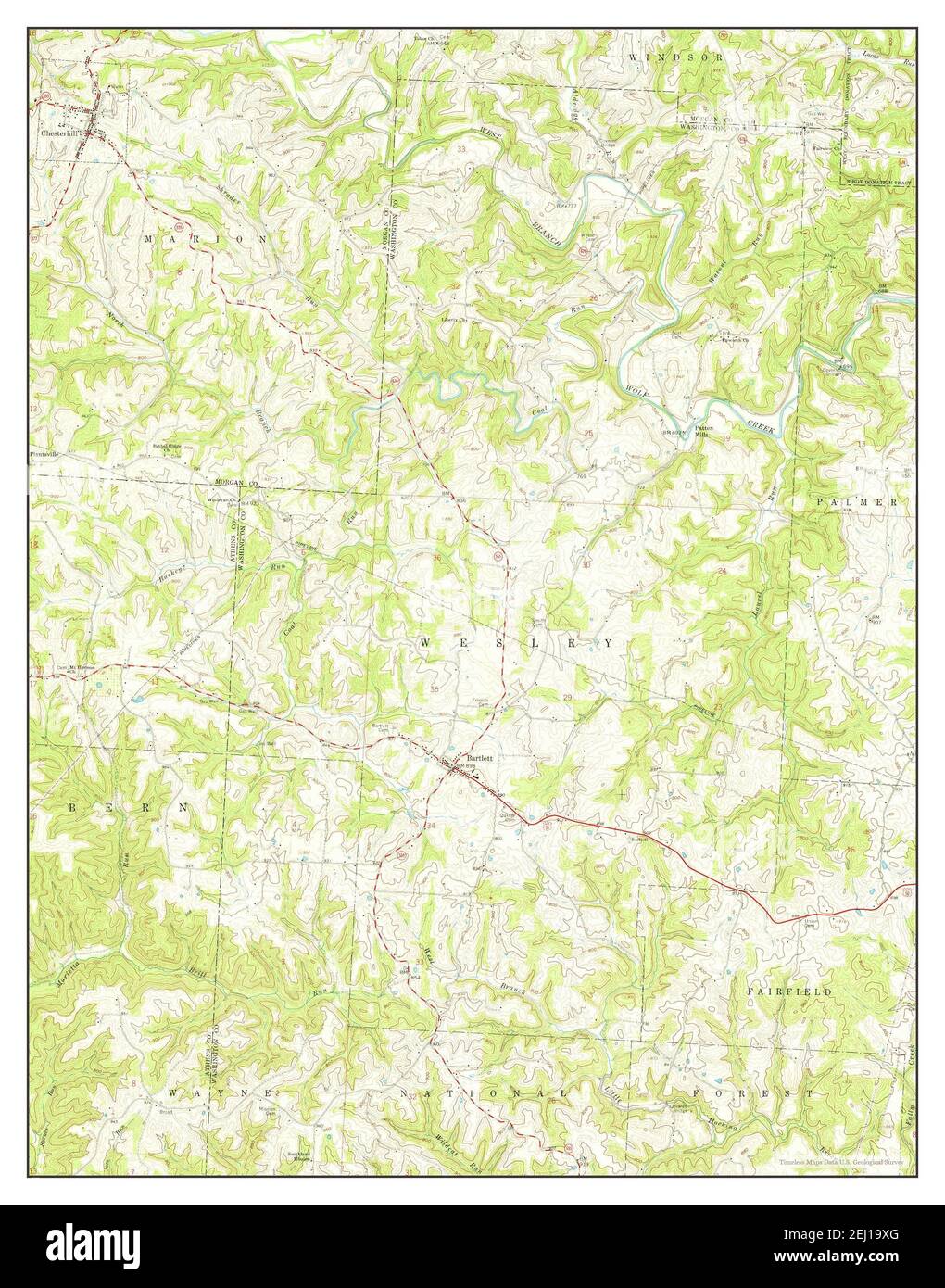 Chesterhill, Ohio, map 1961, 1:24000, United States of America by ...