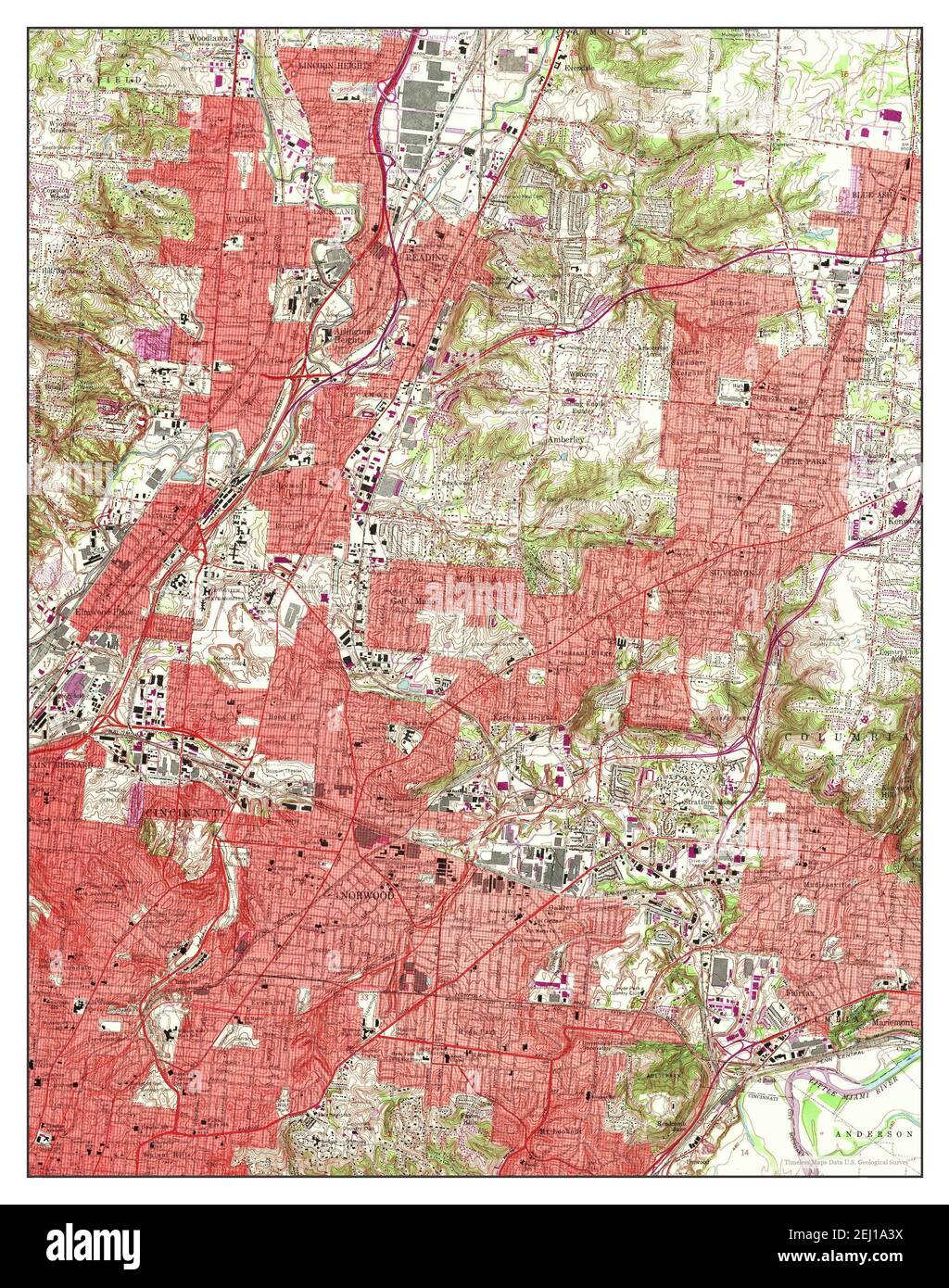 Vintage map of cincinnati hi-res stock photography and images - Alamy