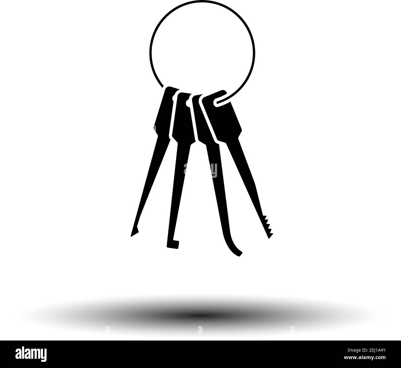 Lockpick Icon. Black on White Background With Shadow. Vector ...