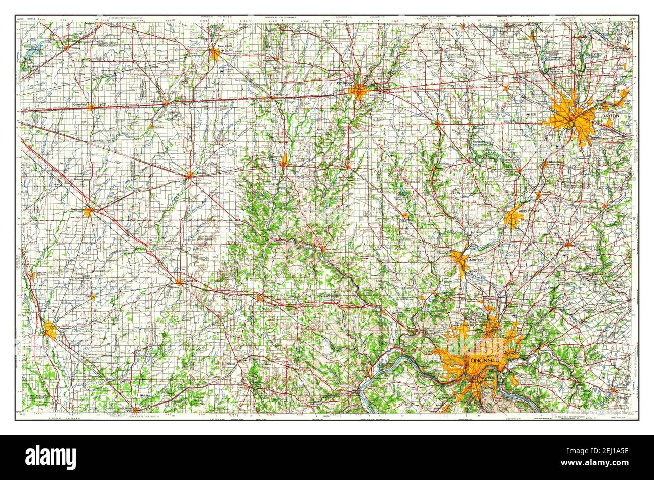 Cincinnati, Ohio, map 1953, 1:250000, United States of America by ...