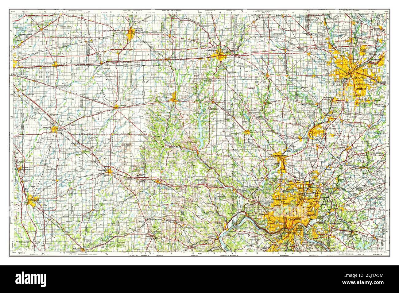 Vintage cincinnati map hi-res stock photography and images - Alamy