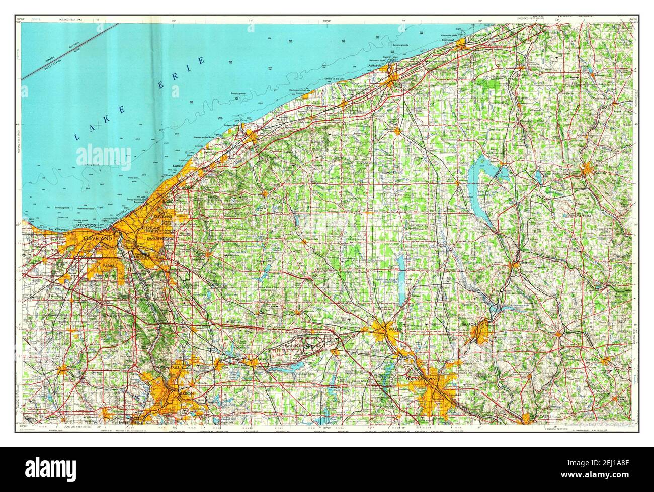 Cleveland, Ohio, map 1956, 1:250000, United States of America by ...