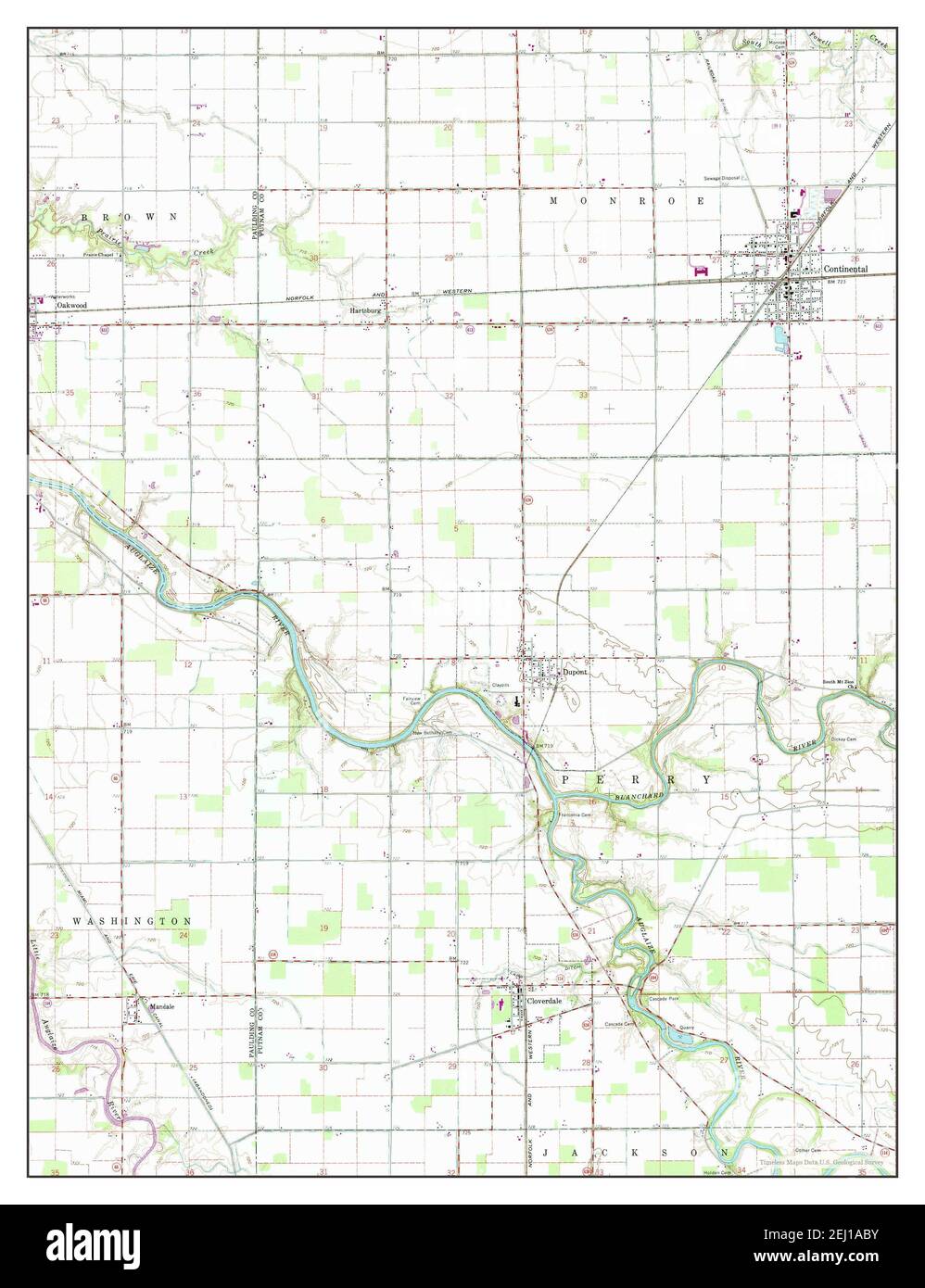 Map of continental ohio hi-res stock photography and images - Alamy
