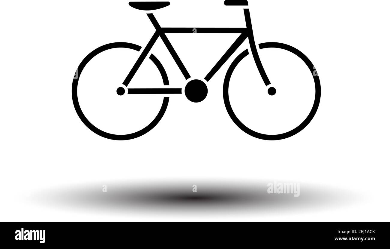 Bike Icon. Black on White Background With Shadow. Vector Illustration ...