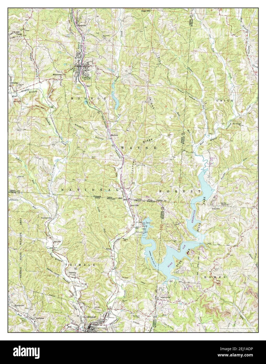 Corning, Ohio, map 1961, 1:24000, United States of America by Timeless ...