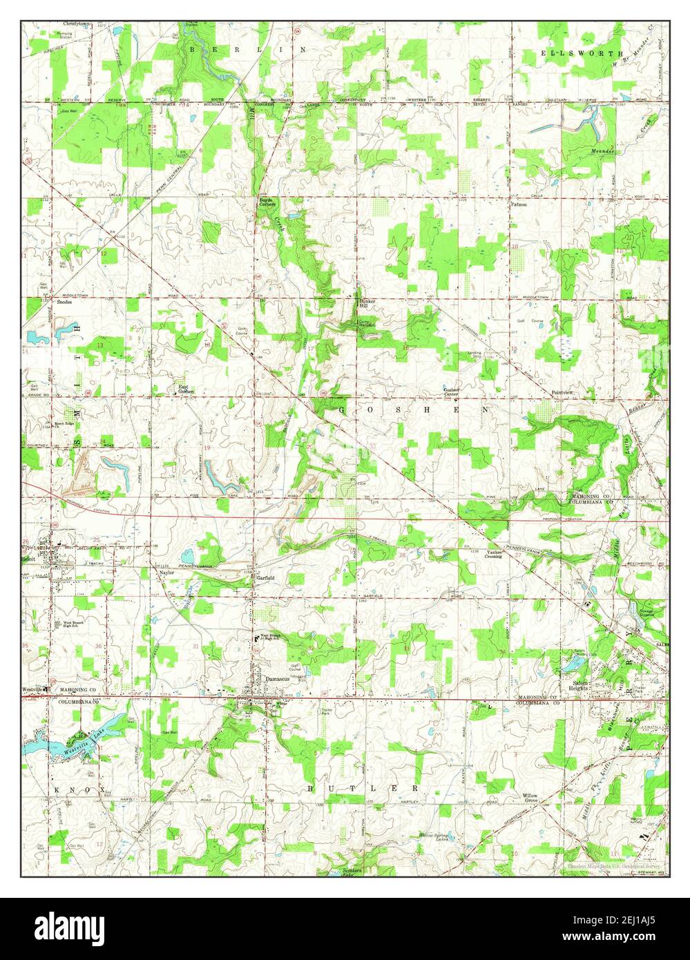 Damascus, Ohio, map 1966, 1:24000, United States of America by Timeless ...