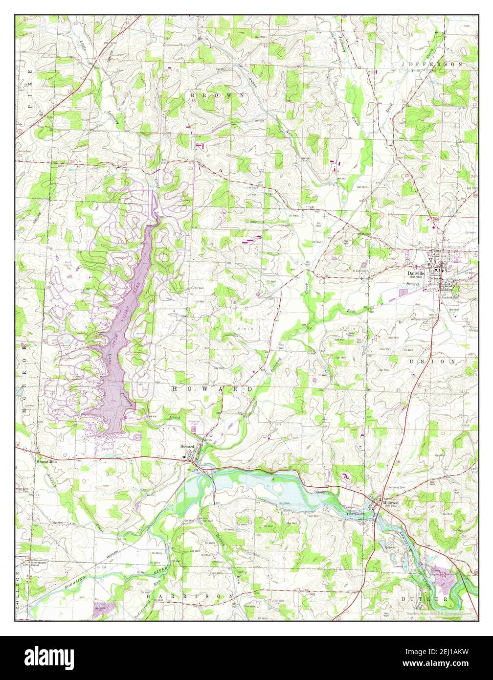 Danville, Ohio, map 1961, 1:24000, United States of America by Timeless ...