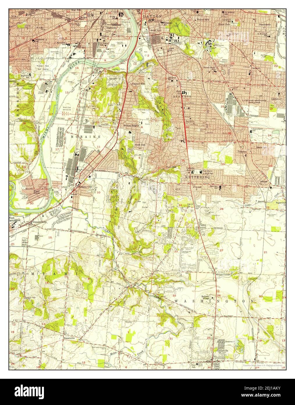 Dayton South, Ohio, map 1955, 1:24000, United States of America by ...
