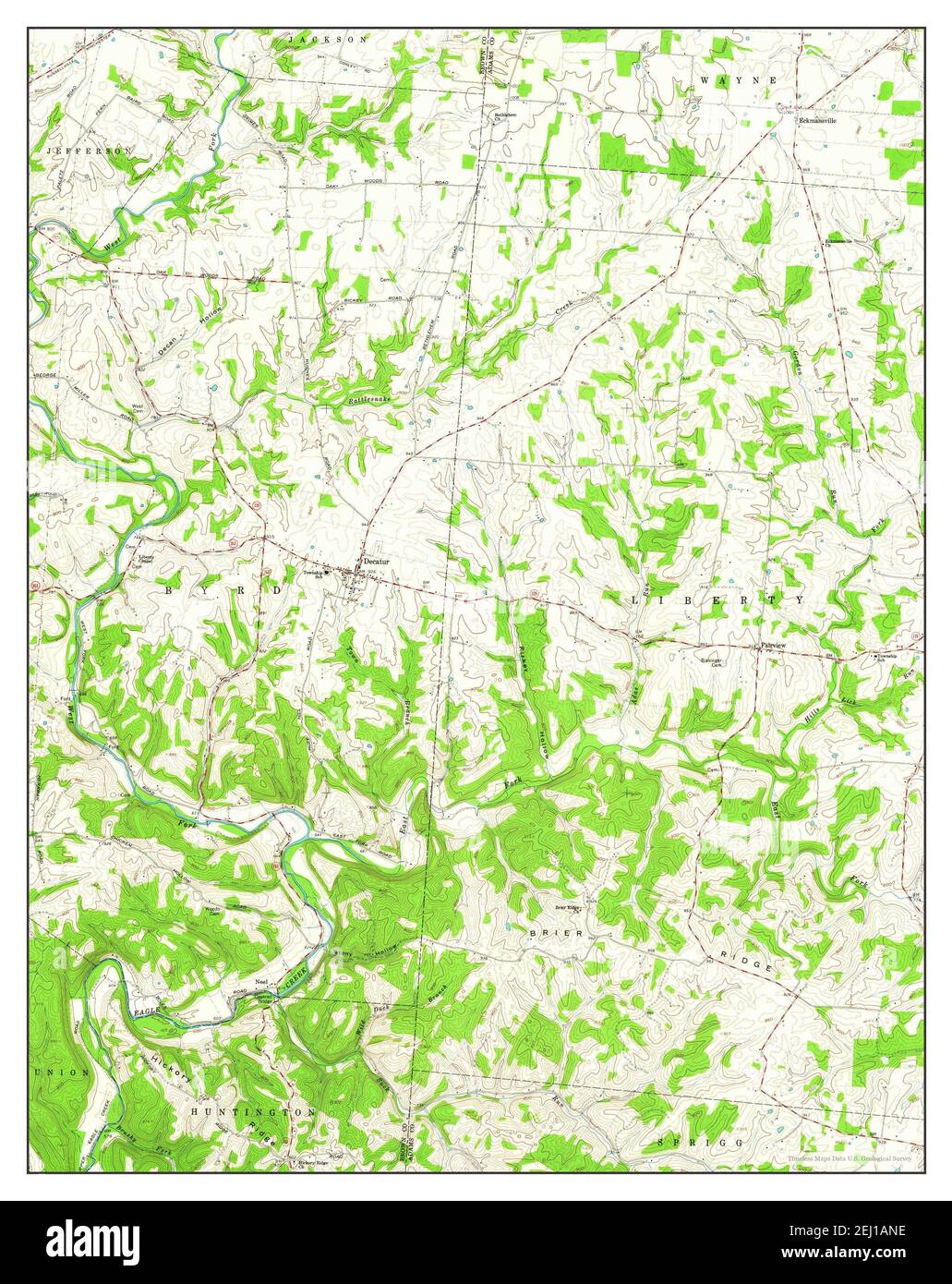 Decatur, Ohio, map 1961, 1:24000, United States of America by Timeless ...
