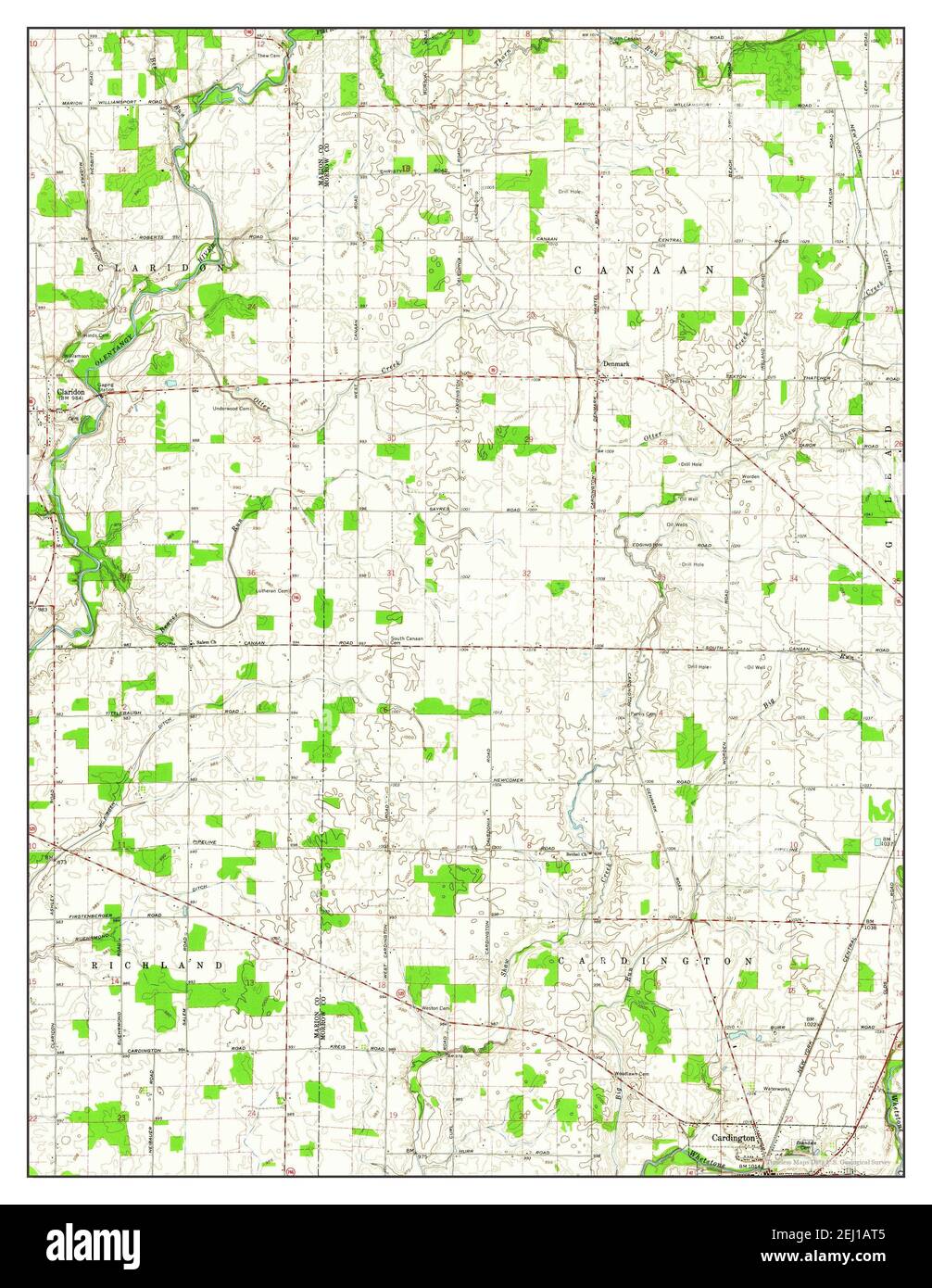Denmark, Ohio, map 1961, 1:24000, United States of America by Timeless ...