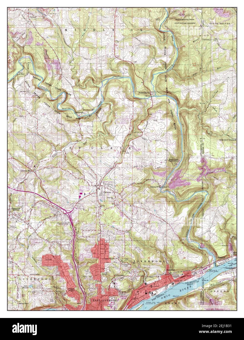Map of east liverpool ohio hi-res stock photography and images - Alamy