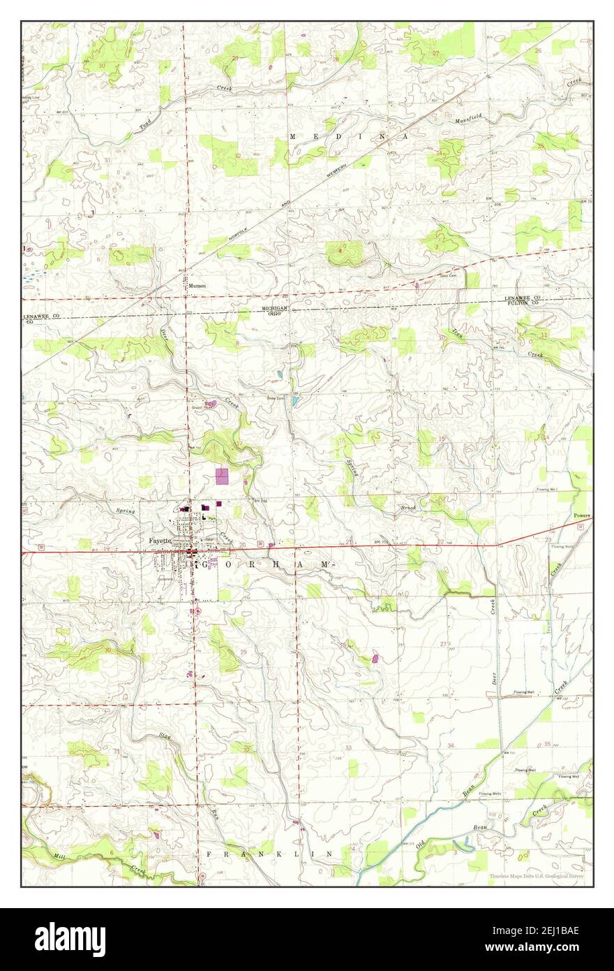 Fayette, Ohio, map 1960, 1:24000, United States of America by Timeless ...