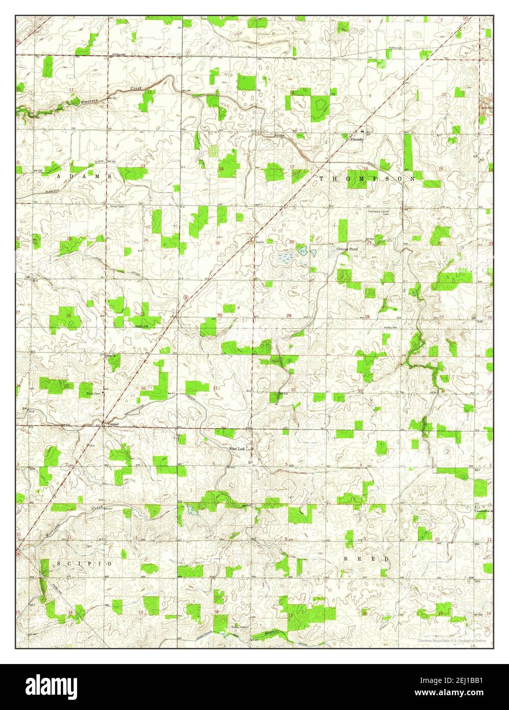 Fireside, Ohio, map 1960, 1:24000, United States of America by Timeless ...