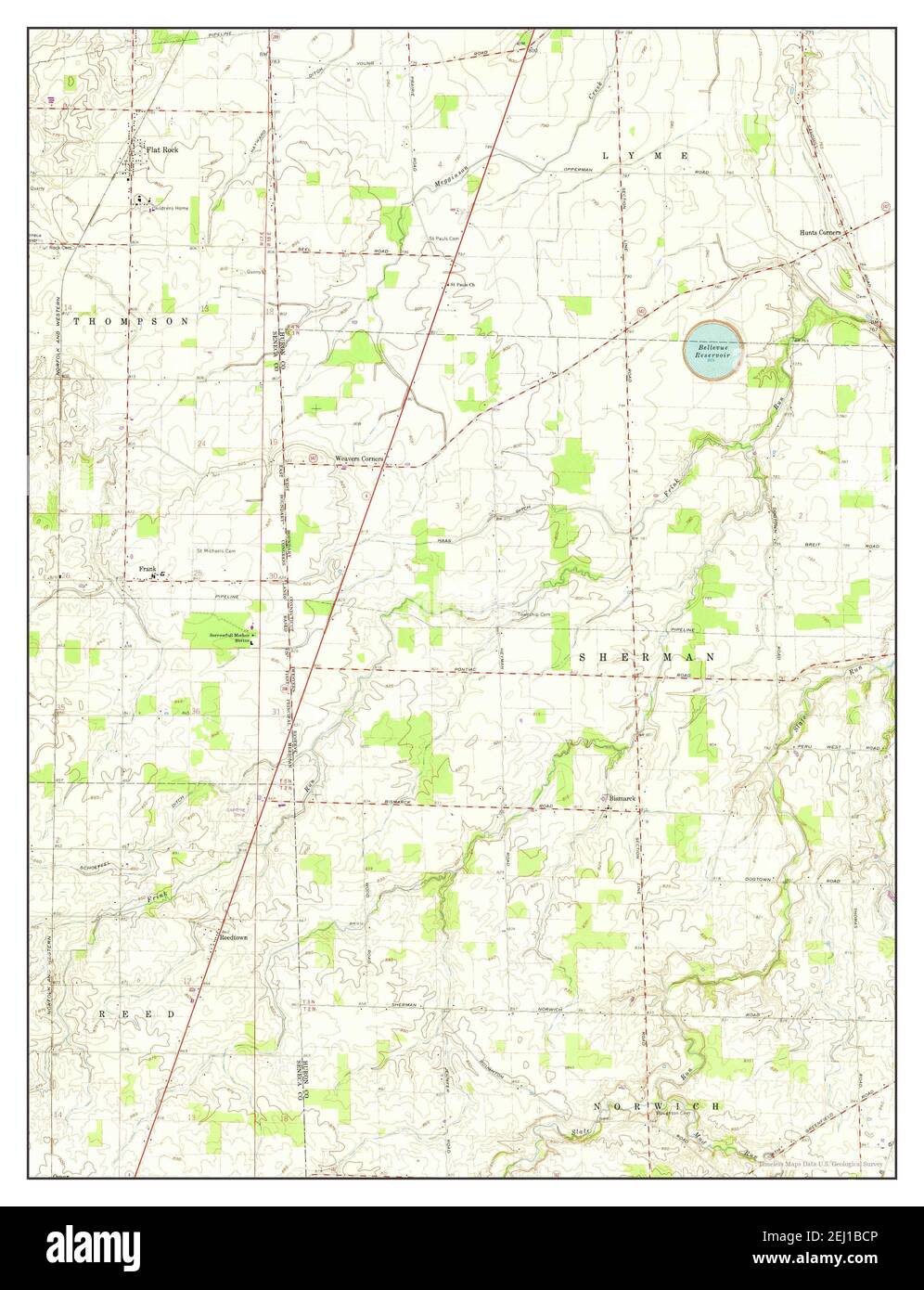 Flat Rock, Ohio, map 1960, 1:24000, United States of America by ...