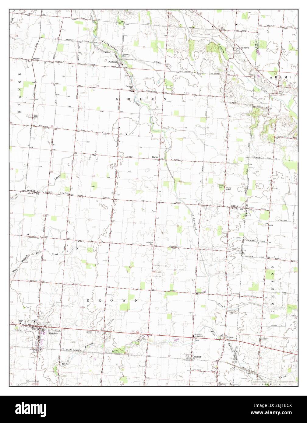Fletcher, Ohio, map 1961, 1:24000, United States of America by Timeless ...