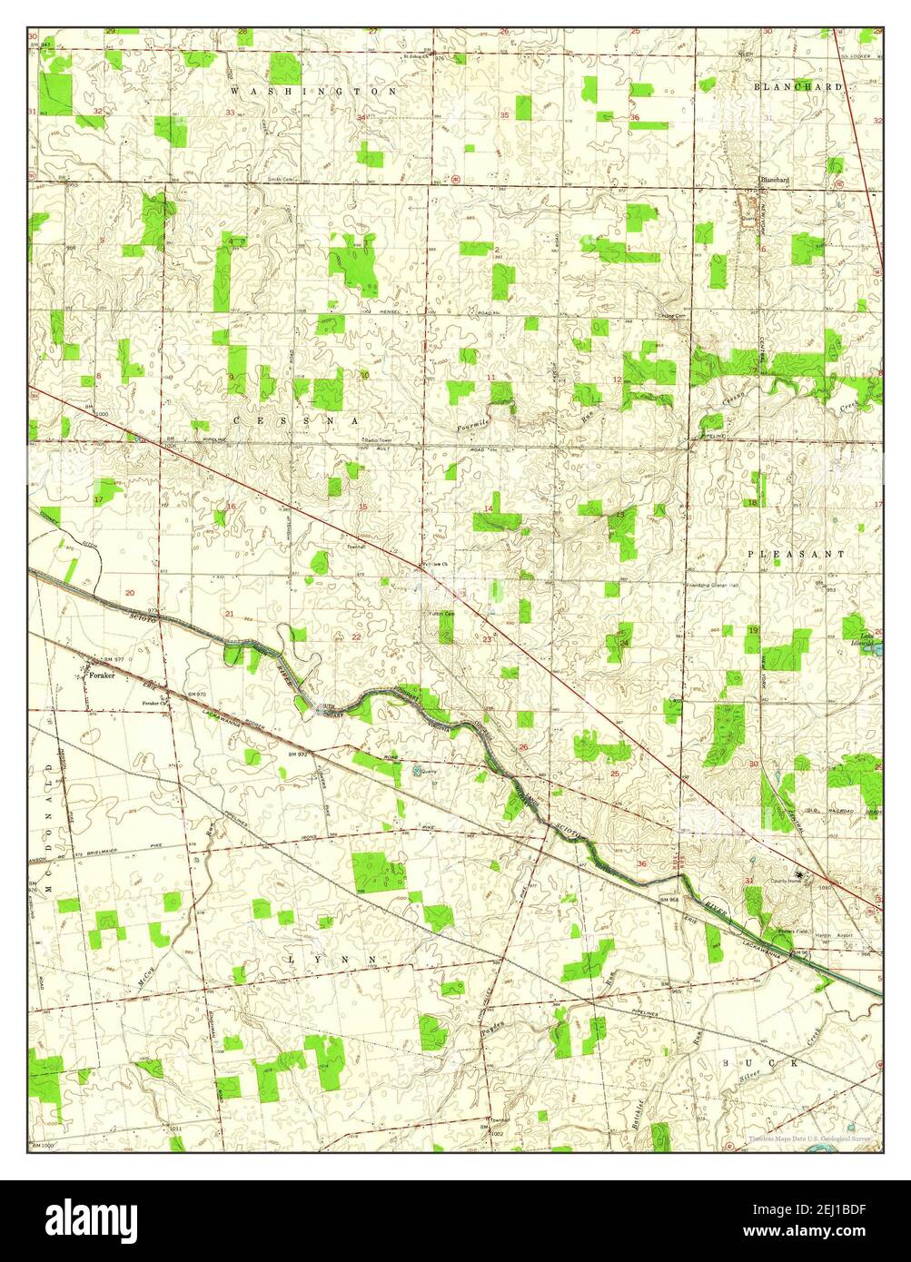 Foraker, Ohio, map 1961, 1:24000, United States of America by Timeless ...