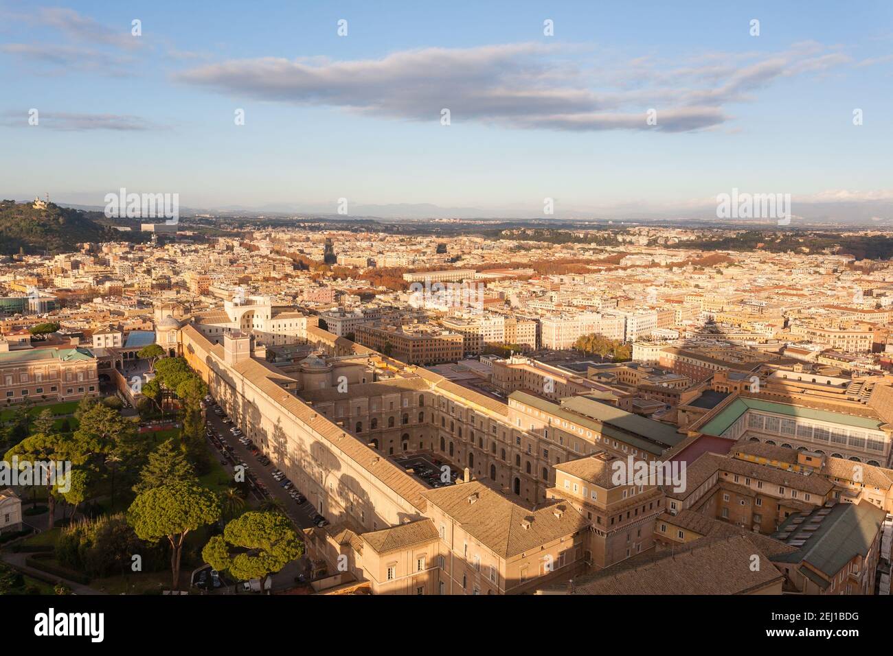 Rome aerial view during sunny day, Roma. Italian landscape Stock Photo ...