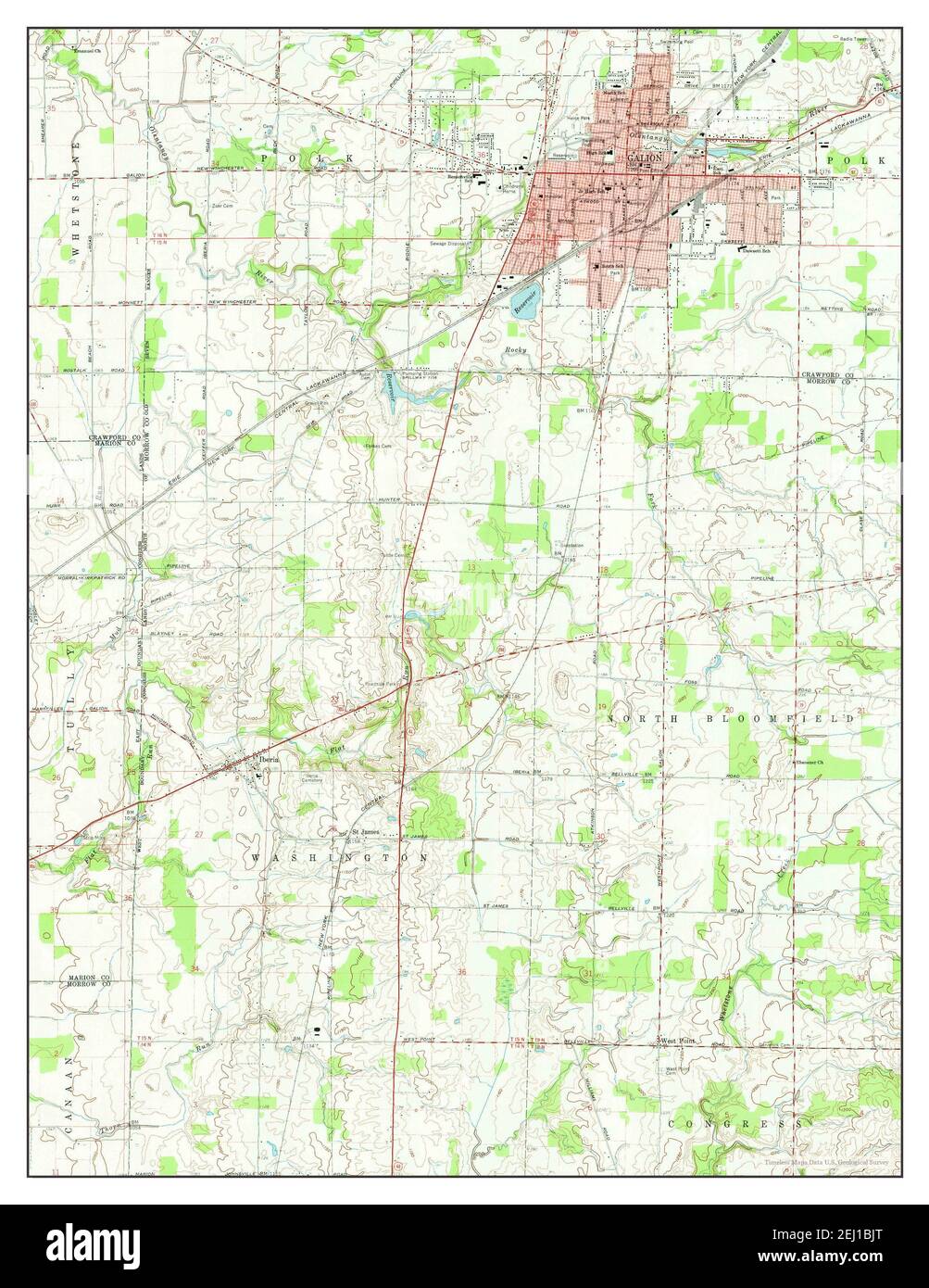 Galion, Ohio, map 1960, 1:24000, United States of America by Timeless ...
