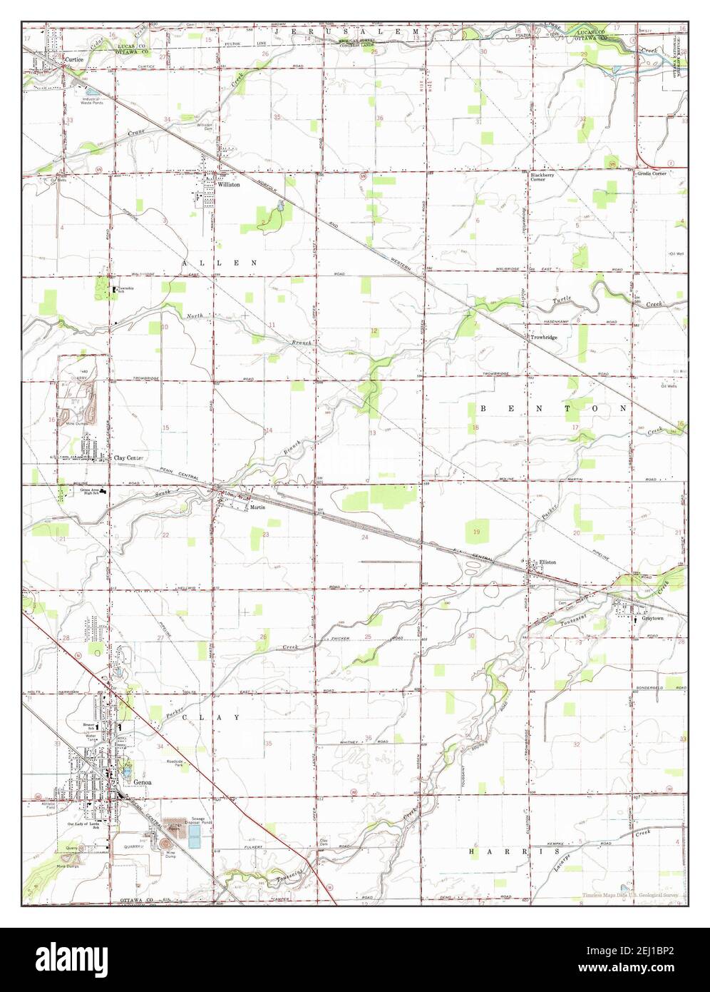 Genoa, Ohio, map 1966, 1:24000, United States of America by Timeless ...