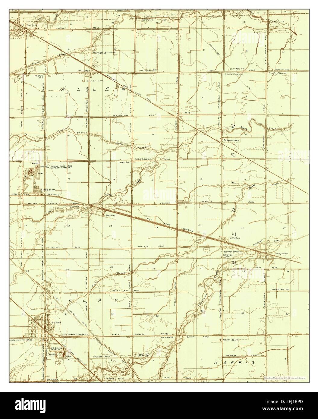 Genoa, Ohio, map 1935, 1:24000, United States of America by Timeless ...